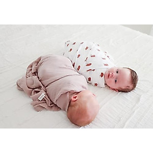 Lulujo Boho Swaddle Set, Cotton Muslin Blankets, 2 Pack (Mushroom & Sand)