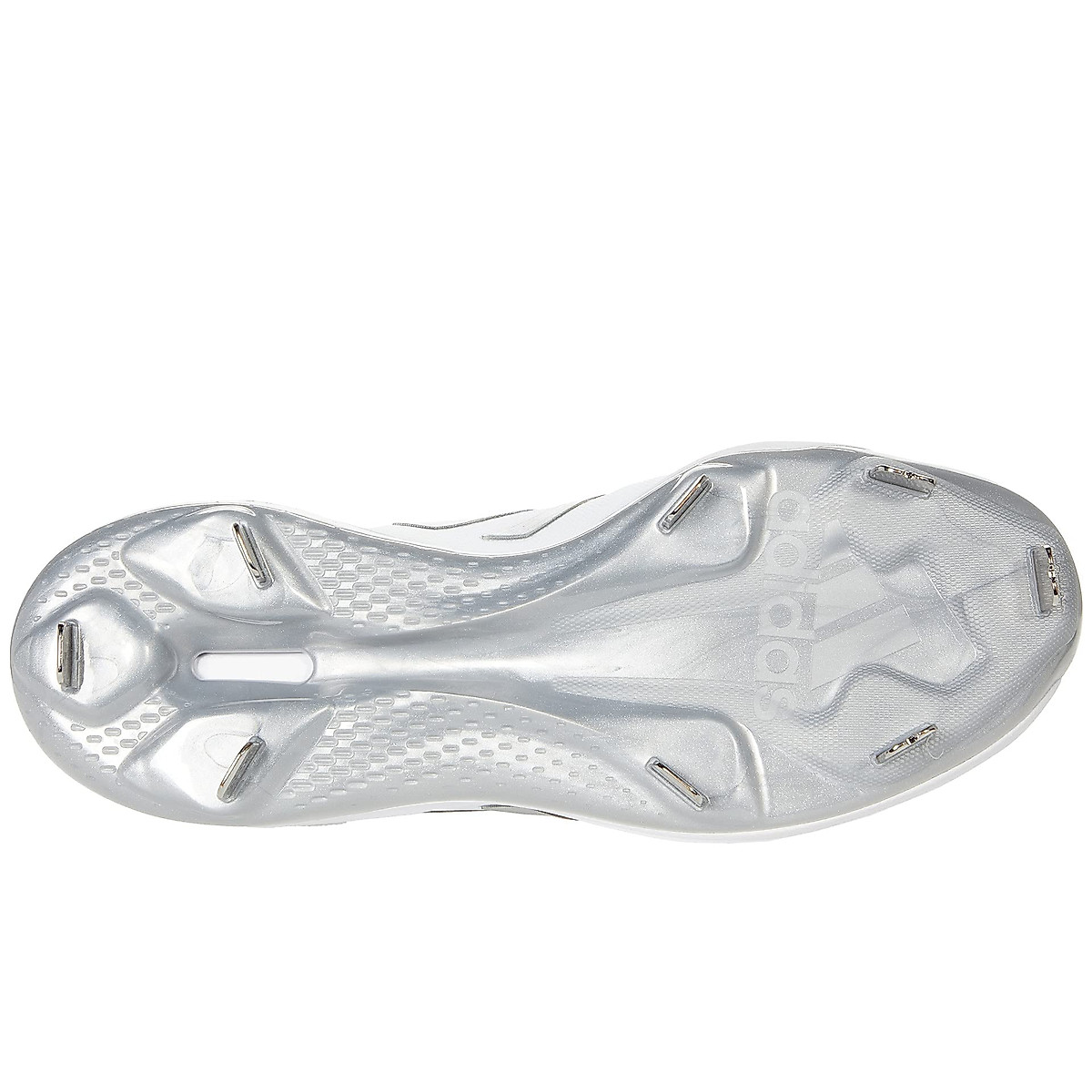 adidas Women's Purehustle 2 Baseball Shoe, White/Silver Metallic/Silver Metallic, 8