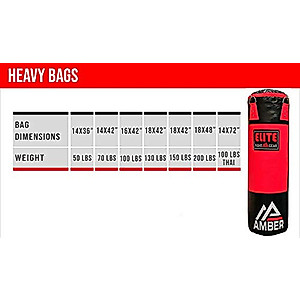 Amber Fight Gear Elite Strikeforce Heavybag Boxing Muay Kickboxing Thai MMA Fitness Workout Training Kicking Punching Filled Heavy Bag 70lb