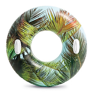 Intex 58263EP Groovy Color Inflatable Tropical Flower Transparent Tube Raft