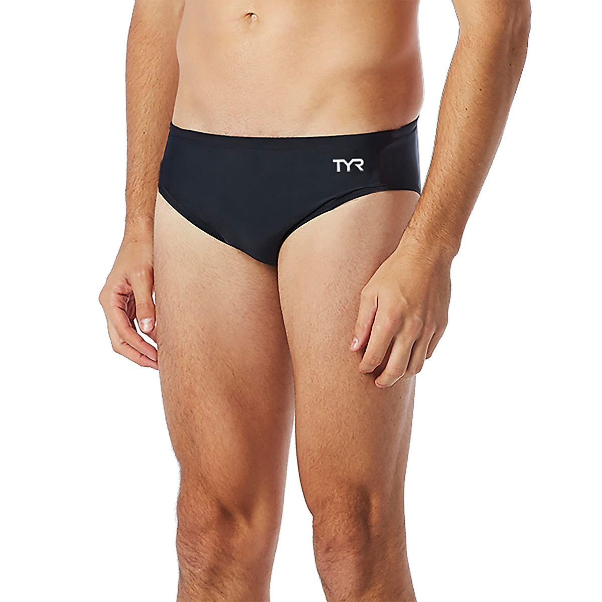 TYR Men's Durafast Elite Solid Racer Swim Suit (Black, 36)