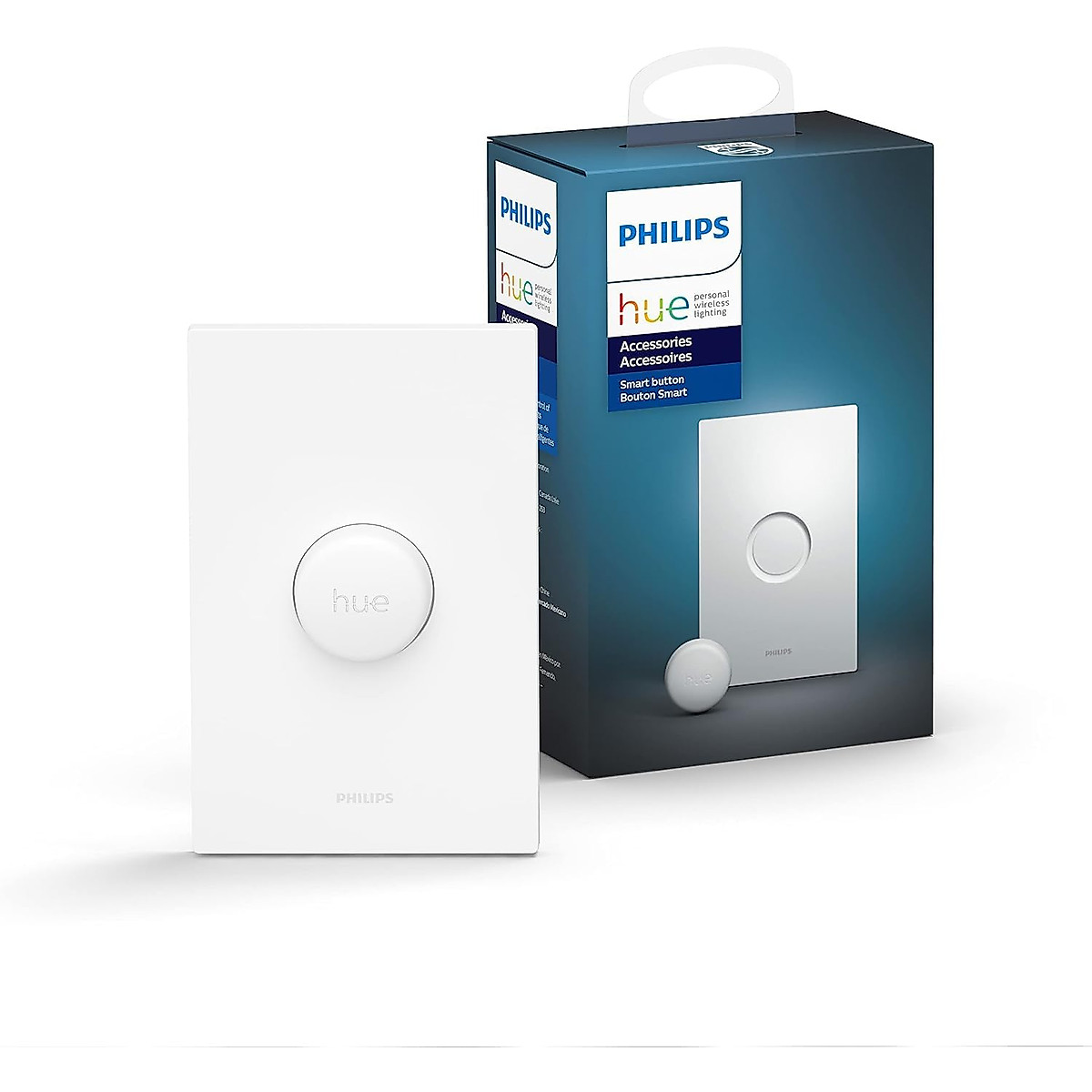Philips Hue Wireless Smart Light Switch Button, White - 1 Pack - Portable and Battery Powered - Smart Home Control - Requires Hue Bridge - Easy, No-Wire Installation