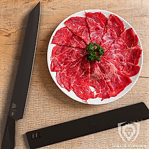 Dalstrong Yanagiba Knife - 10.5 inch Sushi Knife - Shadow Black Series - Black Titanium Nitride Coated Asian - High Carbon 7CR17MOV-X Vacuum Treated Steel - Kitchen Knife - Sheath - NSF Certified