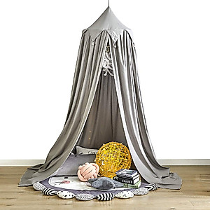 Mybbrm Princess Canopy for Girls Bed with Tassels Hideaway Tent for Kids Rooms or Cribs Nursery for Decoration, Playing,Reading,Sleep as Hanging House Castle