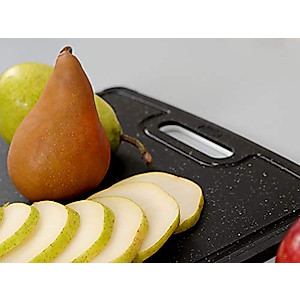 Dexas PolyDuO Reversible Cutting Board, 8.5 x 11 Inches, White and Midnight Granite