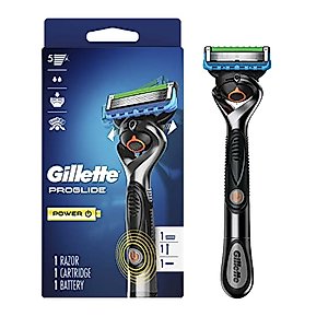 Gillette ProGlide Power Razors for Men, 1 Gillette Razor, 1 Razor Blade Refill, 1 Battery