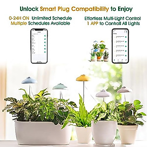 GrowLED LED Umbrella Plant Grow Light, Herb Garden, Height Adjustable, Automatic Timer, UL Adapter Included, Ideal for Plant Grow Novice Or Enthusiasts, Various Plants, DIY Decoration, White