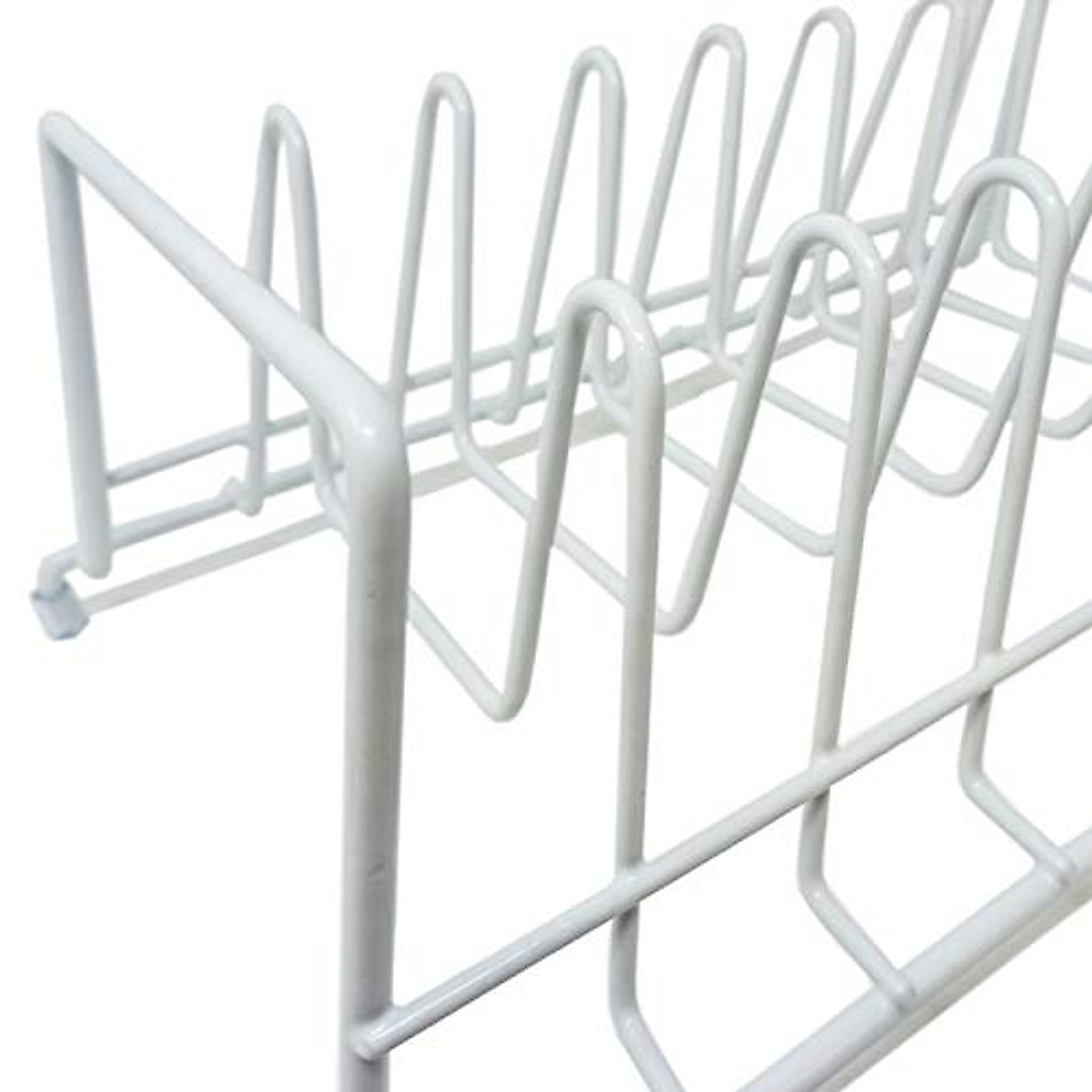 HUJI Plates Holder Pots Pans Lid Organizer Rack for Cabinet, Pantry or Kitchen Counter (ONE, WHITE)