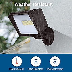 DEWENWILS 65W Flood Lights Outdoor, 6670 LM Super Bright(500W Equivalent) IP65 Waterproof Knuckle Mount LED Security Light, 5000K Daylight LED Flood Light for Garage, Patio, Yard, UL Listed, Browm