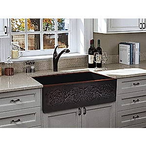 Copper Farmhouse Kitchen Sink with Design