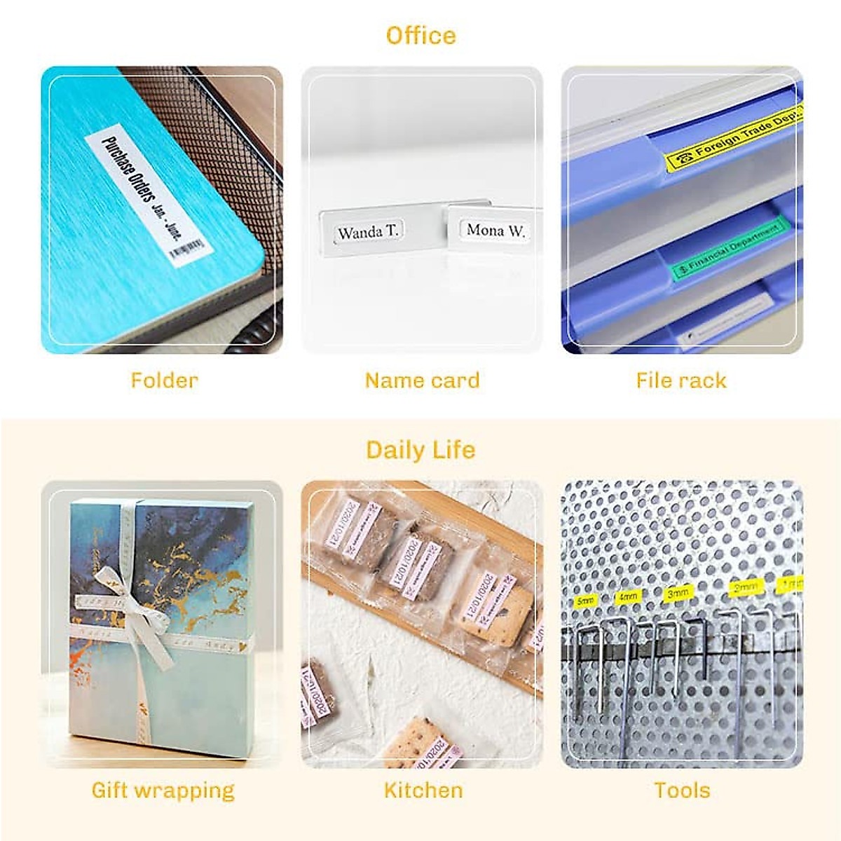 UBICON Portable Handheld Multi-Function Tape Label Maker Machine, Orange