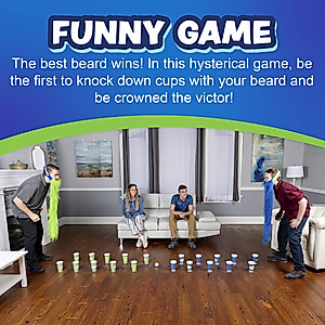 Squirrel Products Battle of The Beards Funny Party Game, White Elephant Minute to Win It Game for Kids & Adults, Family Game Night Activity for Ages 6+