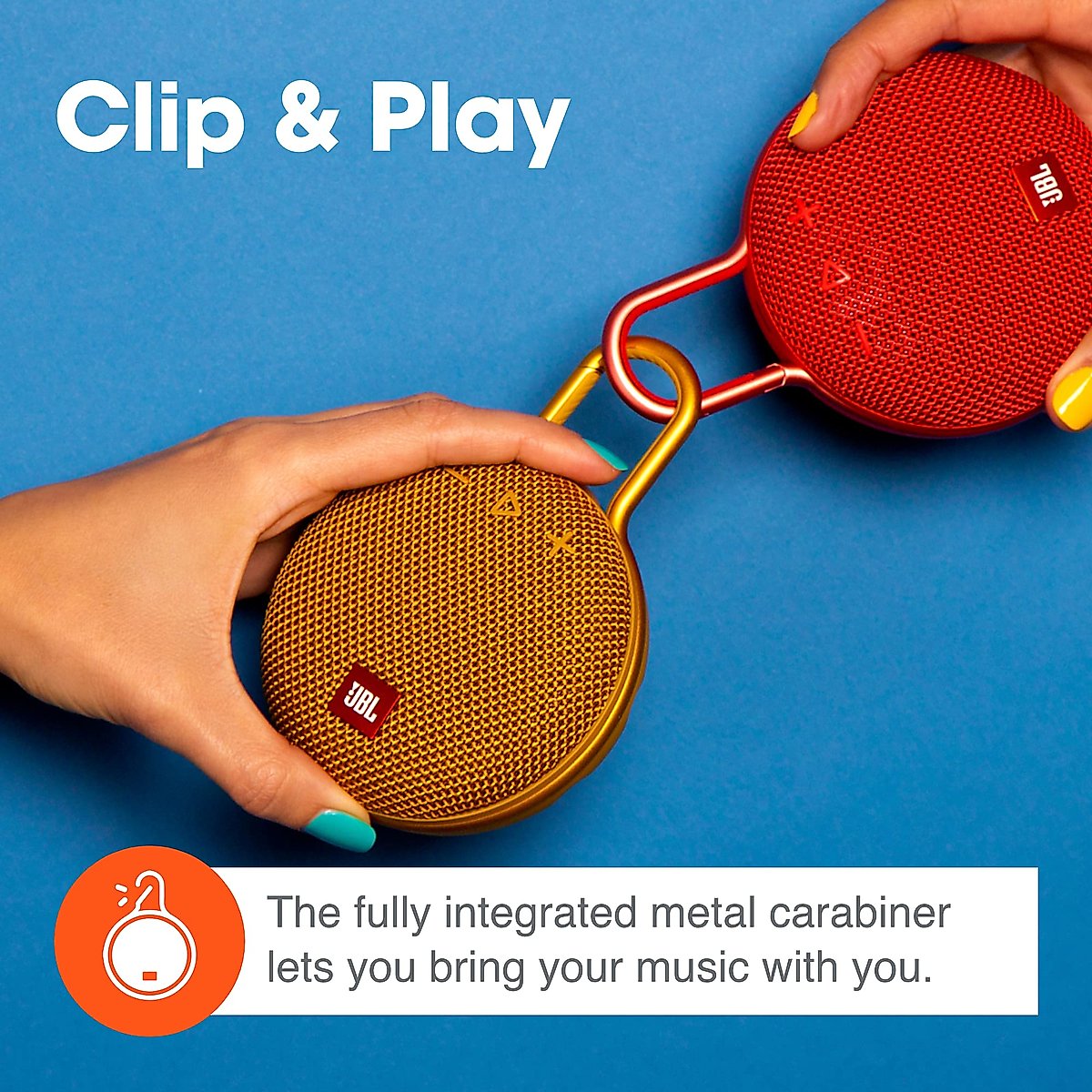 JBL Clip 3, Camouflage - Waterproof, Durable & Portable Bluetooth Speaker - Up to 10 Hours of Play - Includes Noise-Cancelling Speakerphone & Wireless Streaming