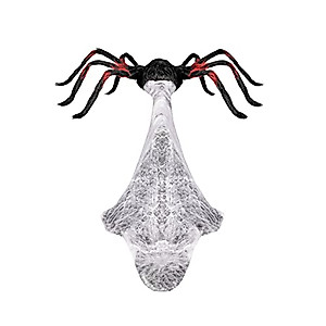 Spirit Halloween LED Red and Black Jumping Spider Animatronic | Halloween Décor | Horror Décor | 21 Inches | Moving Prop