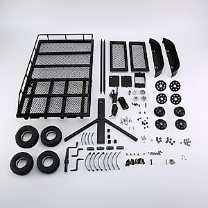 Goolsky Heavy-Duty Trailer Cargo Carrier Metal Kit for 1/10 Traxxas HSP Redcat RC4WD Tamiya Axial SCX10 D90 HPI RC Crawler Car DIY