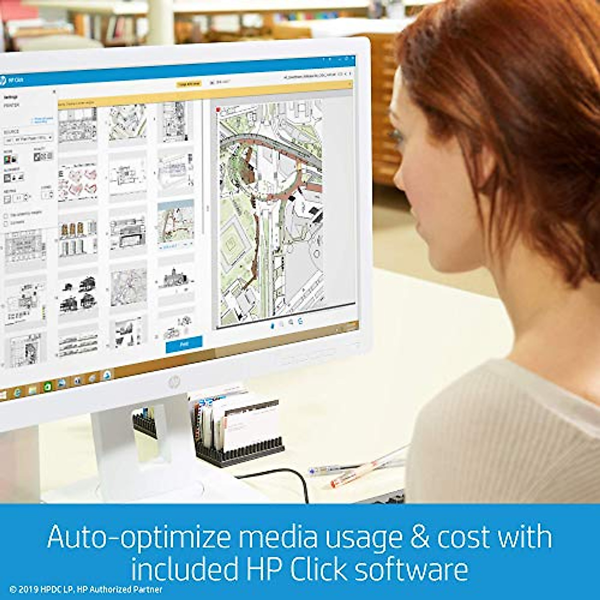 HP DesignJet Studio Wood Large Format Plotter Printer - 24", Includes 3-Year Warranty Care Pack (5HB12H)