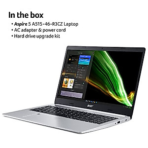 Acer Aspire 5 A515-46-R3CZ Slim Laptop | 15.6" Full HD IPS | AMD Ryzen 7 3700U Quad-Core Mobile Processor | 8GB DDR4 | 256GB NVMe SSD | WiFi 6 | Backlit KB | Fingerprint Reader | Windows 11 Home