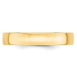 IceCarats 10K Yellow Gold 4mm Comfort Fit Plain Classic Wedding Band Ring Size 7