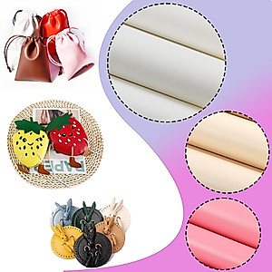 Ramya Smooth Solid Color White Faux Leather Sheets 1Rolls 12"x 53" (30cm x 135cm),Faux Leather is Great for Handmade DIY Craft Projects, Bows,Leather Earrings (White)
