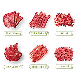 Meat Slicer for Fresh Raw Meat, Thickness Adjustable 2 or 4 mm, 17 IN 1 Stainless Steel Cleaver Kitchen Knife, Manual Meat Cutter for Beef Pork Salmon, Not Suit for Frozen or Deil Meat (Gray)