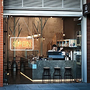 LED Open Signs for Business, 16"x 9" Neon Open Sign, High Brightness Warm White Light Up Sign with Chain, for Small Business, Store, Bar, Hotel, Cafe, Florists