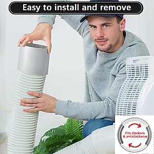 5 Inch Portable Air Conditioner Exhaust Hose Coupler Connector Exhaust Tube Connector Conditioner Round Air Exhaust Tube for Portable Air Conditioner