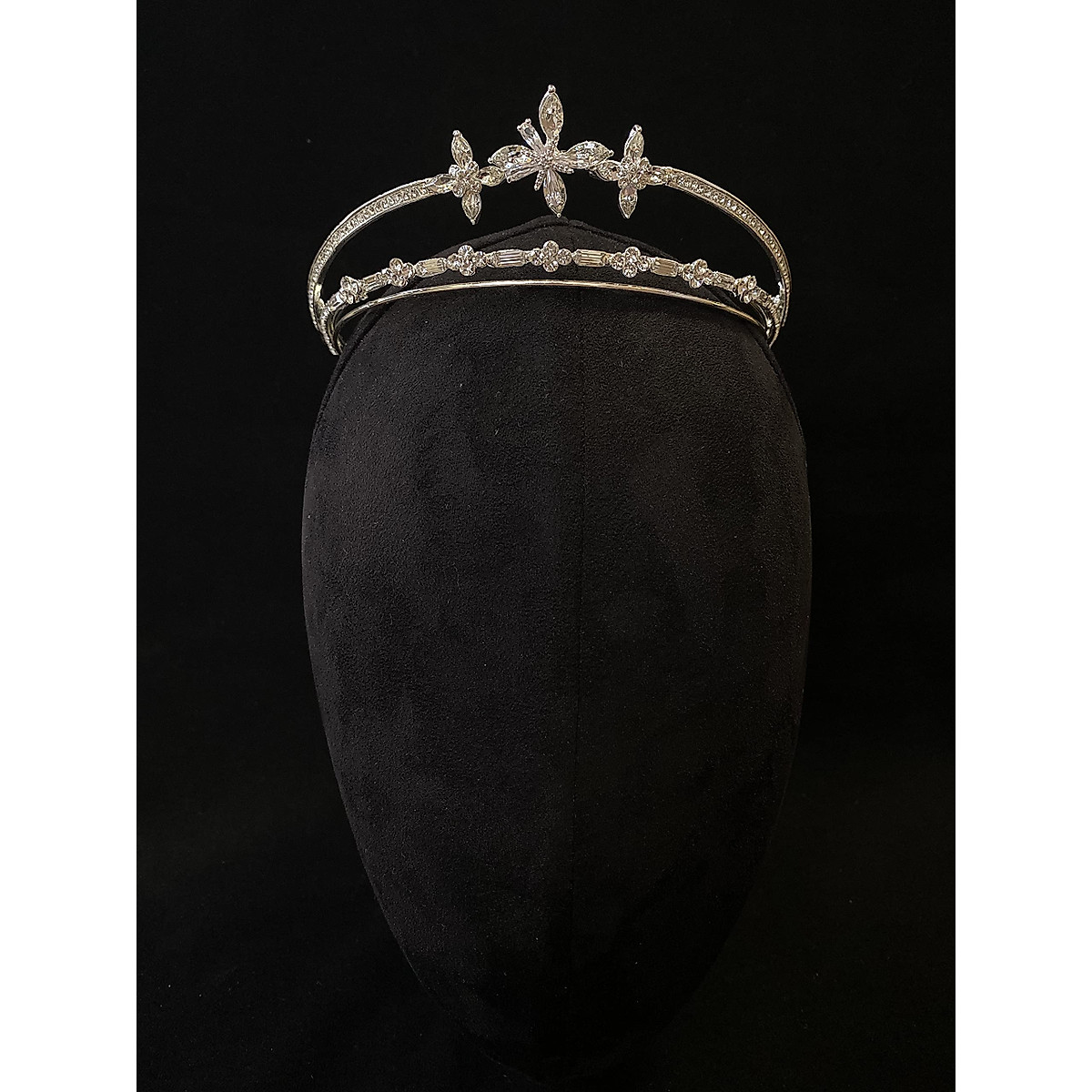 Bridal Rhinestone Flower Tiaras Crowns Princess Queen Pageant Prom Birthday Party Veil Tiara Wedding Crowns Tiaras for Women