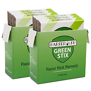 BARBERUPP Styptic Stick Shave Accessories (Green Stix, 6-Pack) Stops Bleeding For Razor Nicks For Men & Women - Sanitary and Great For Barbers or Personal