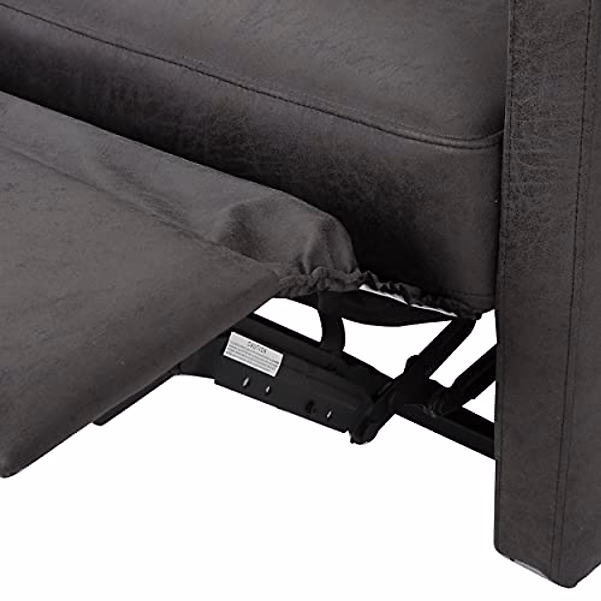 GDFStudio Hana Plush Cushion Tufted Back Loveseat Recliner (Microfiber/Slate)