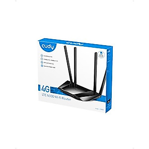 Cudy N300 WiFi Unlocked 4G LTE Modem Router with SIM Card Slot, 300Mbps WiFi, LTE Cat4, EC25-AFX Qualcomm Chipset, 5dBi High Gain Antennas, FDD, DDNS, VPN, Cloudflare, Plug and Play, LT400