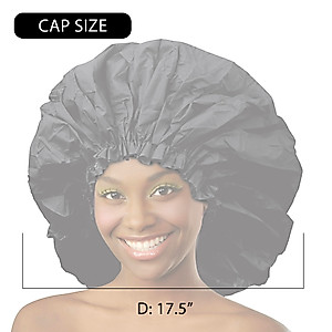 Donna Premium Collection Super Jumbo Shower Cap 2 Packs (Black)