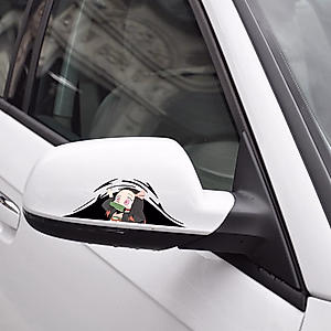 EARLFAMILY 5.1'' Cute Devil Girl Nezuko Peeker Decals Funny Car Sticker for Bumper Trunk Motorcycle Laptop JDM Car Accessories Decor Vinyl Decal Waterproof