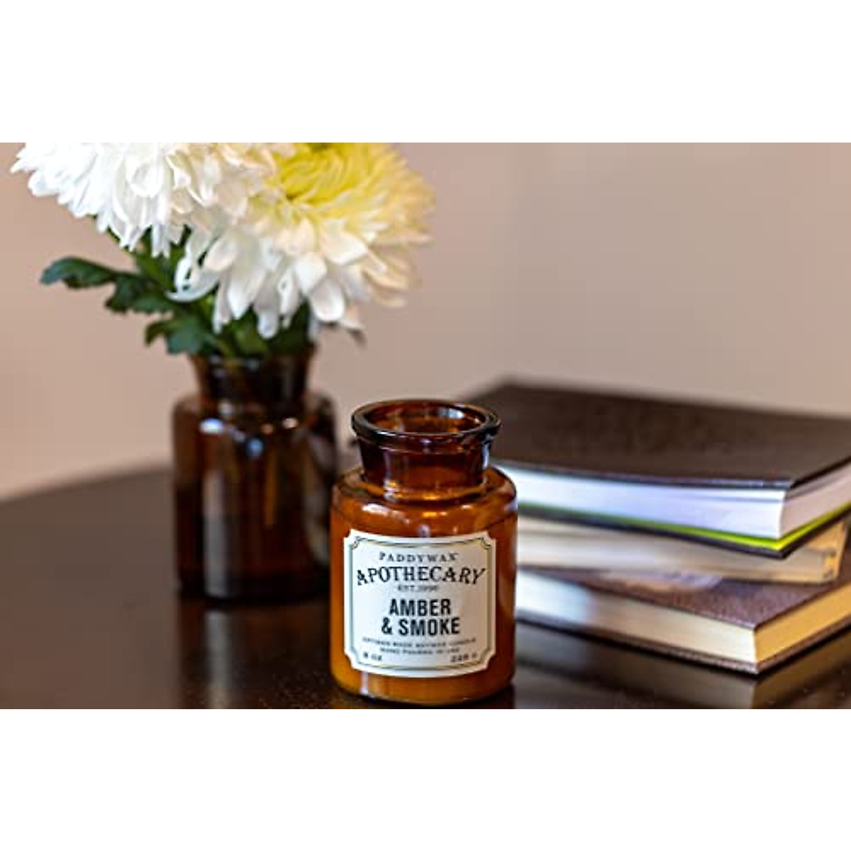 Paddywax Apothecary Artisan Hand-Poured Scented Candle, 8-Ounce, Amber & Smoke