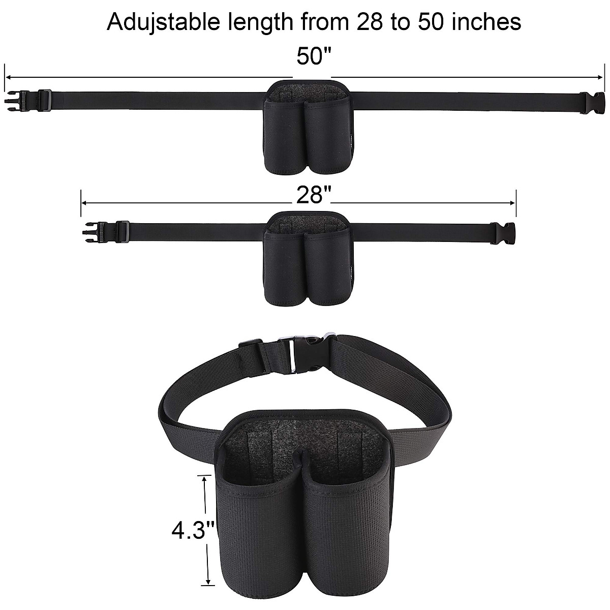 CM 2-Bottles Beer Belt Strap Can Holder Soda Beverage Holder with Buckle for BBQ Party Camping Beer Can