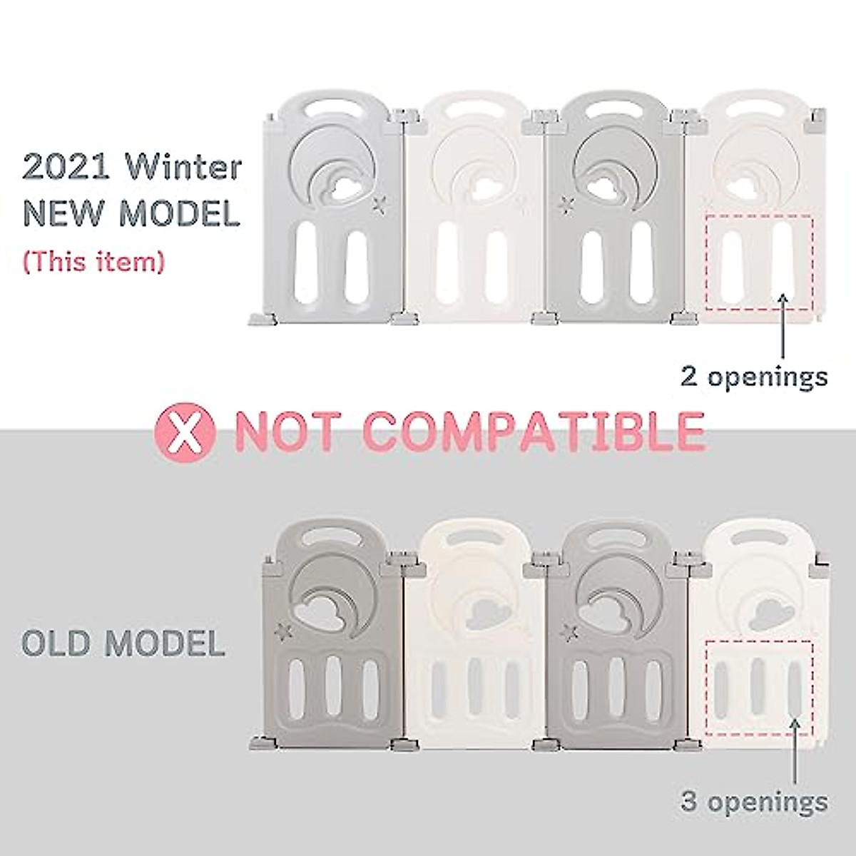 Cloud Castle Foldable Playpen 4-Panel Extension by Fortella (Gray)