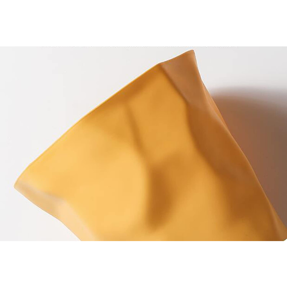 Happiness Decoration Creativity Plastic Small Trash Can Wrinkle Living Room Wastebasket for Narrow Spaces Garbage Can Waste Container Bedroom,Bathroom,Kitchen,Office (Yellow), 4 Gallon