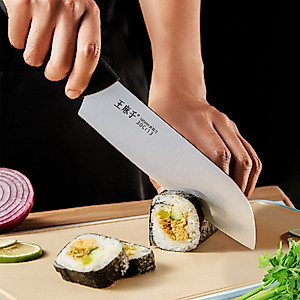 Chef Knife, 7IN Ultra Sharp Professinal Santoku Knife,German High Carbon Stainless Steel kitchen knives with Ergonomic Handle Design,Kitchen essentials for Chopping Vegetable and Cooking