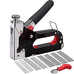 CAMWAY Staple Gun Heavy Duty,Upholstery Stapler with 4000Staples and Remover, 3 in 1 Manual Staple Gun with Portable Case,Alloy Steel Upholstery Stapler Gun for Wood,Upholstery,Fabric,DIY,Furniture