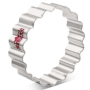 LILIAO Fluted Round/Circle Cookie and Biscuit Cutter - 3.3 inches - Stainless Steel