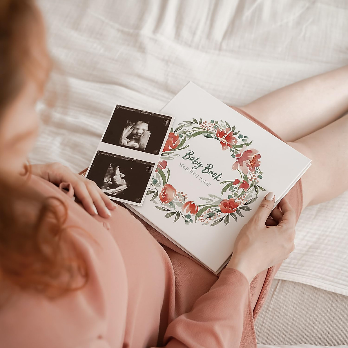 Peachly Baby Memory Book For Girls Milestone Keepsake Journal | First Five Years Baby Girl Memory Book | Baby Keepsakes First Year Memory Book | Baby Girl Baby Book | Bloom