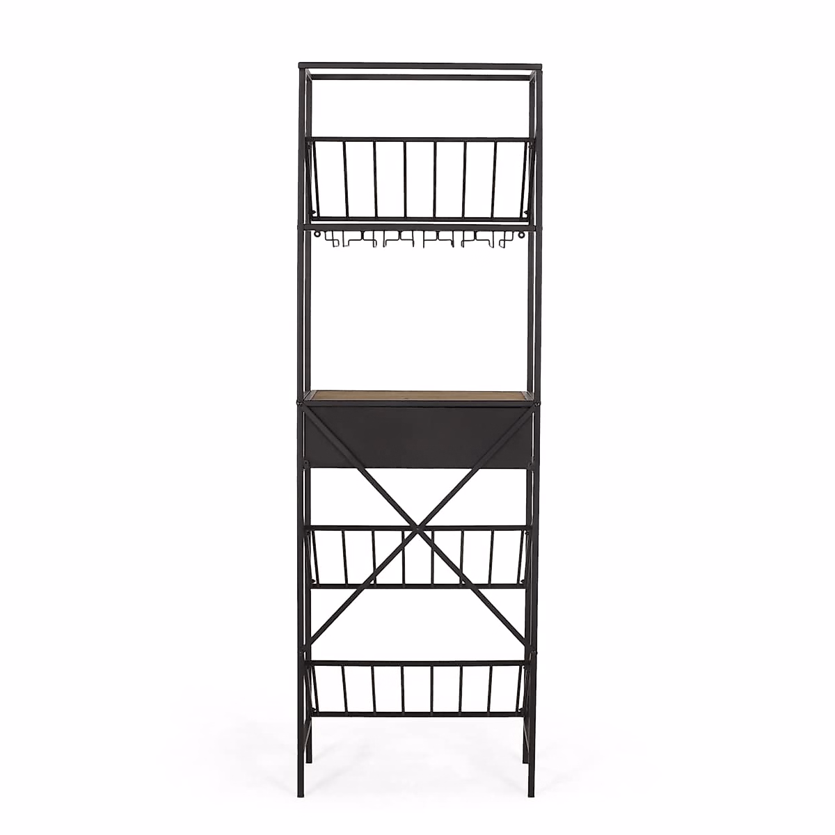 Christopher Knight Home Boster Wine Rack, Black + Natural