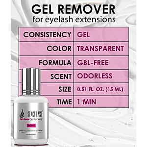 Eyelash Extension Remover by Stacy Lash (0.51 fl.oz / 15 ml) / Odorless Lash Remover for Lash Extensions / 60 Sec Dissolution Lash Glue Remover/Professional Lash Tech Supplies