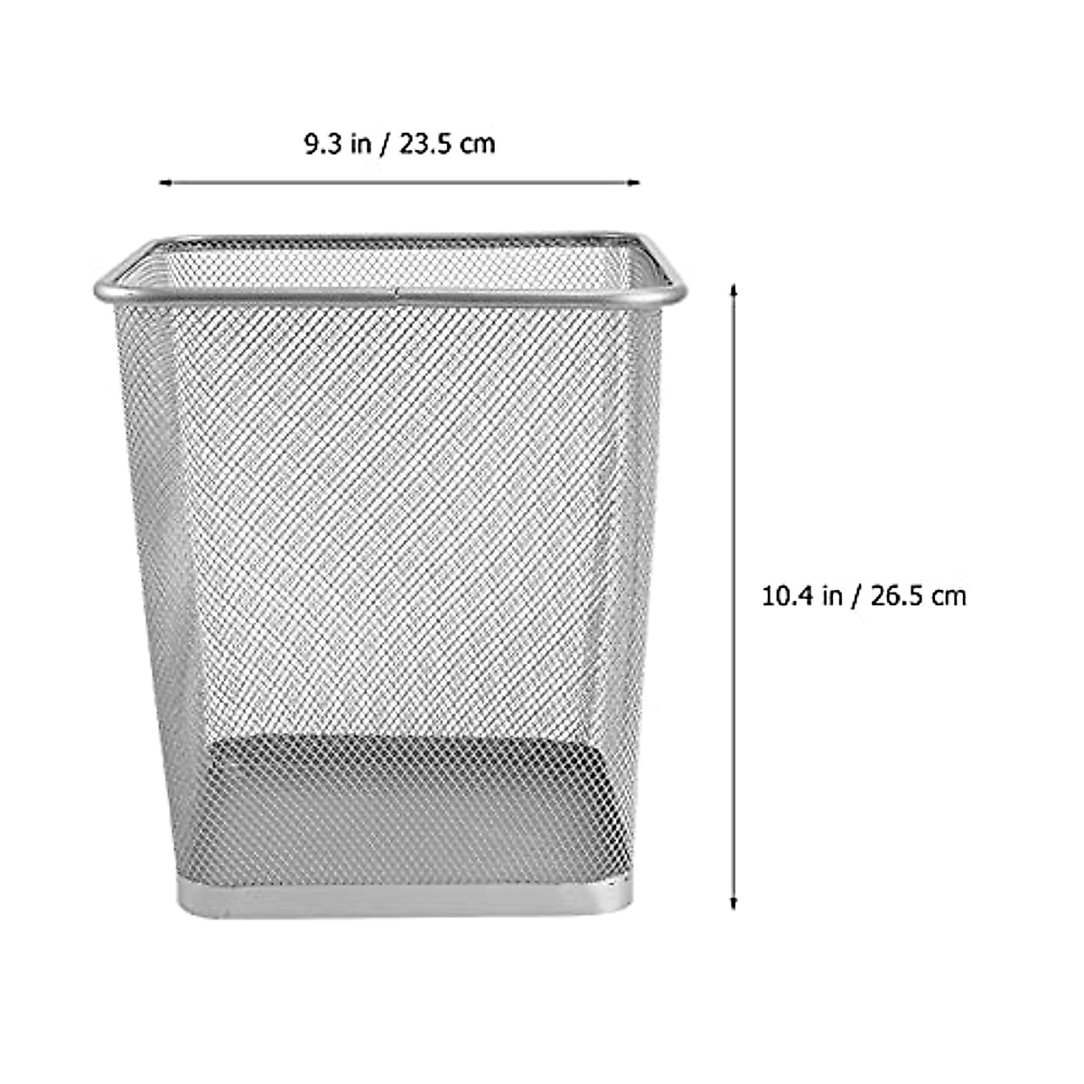Zerodeko Metal Garbage Waste Basket Wire Mesh Waste Basket Recycling Bin Small Waste Basket Trash Can for Near Desk Recycling Garbage Container Bin for Office Home Bedroom Waste Paper Basket Silver