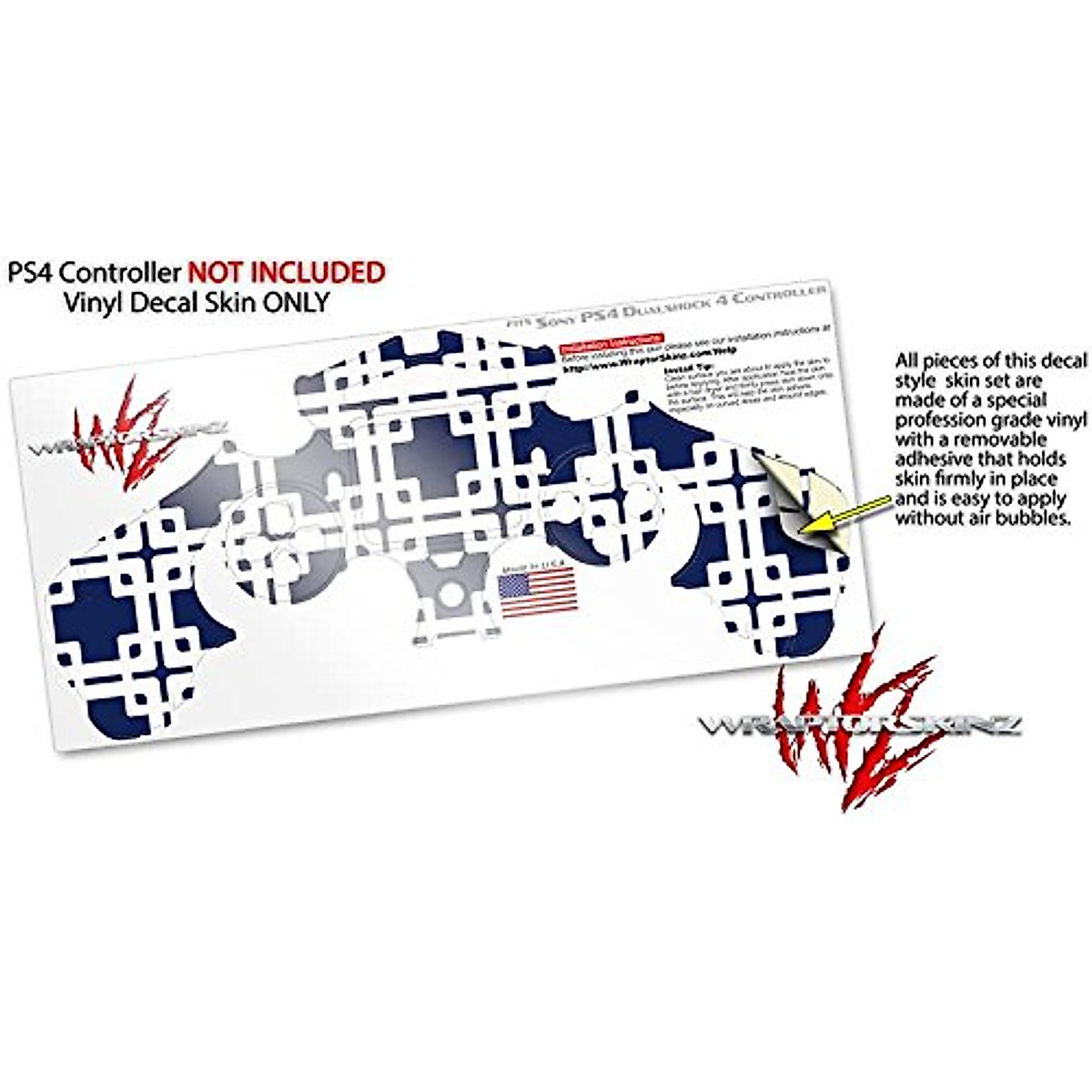 WraptorSkinz Skin Compatible with Sony PS4 Dualshock Controller PlayStation 4 Original Slim and Pro Boxed Navy Blue (Controller NOT Included)