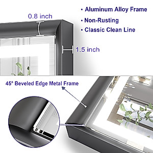 JSneijder 2-Piece(Frameless+Framed) LED Mirror, 24x32 Inch, Bathroom Mirror with Lights, Wall Mounted Dimmable Anti Fog Lighted Mirror for Bedroom