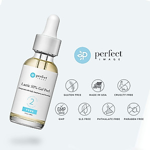Lactic 50% Gel Peel, Chemical Peels for Face Breakout Scars, Chemical Exfoliant for Face, Strength Level 2, 1.0 fl oz. e, 30 mL – Perfect Image
