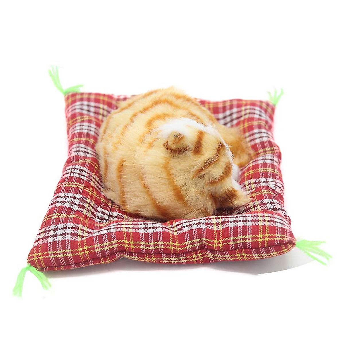 Coolayoung 2Pcs Sleeping Cat on Pad Doll Toy, Cute Mini Kitten on Pad with Meows Sounds Decor Hand Toy Gift for Kids Boys Girls