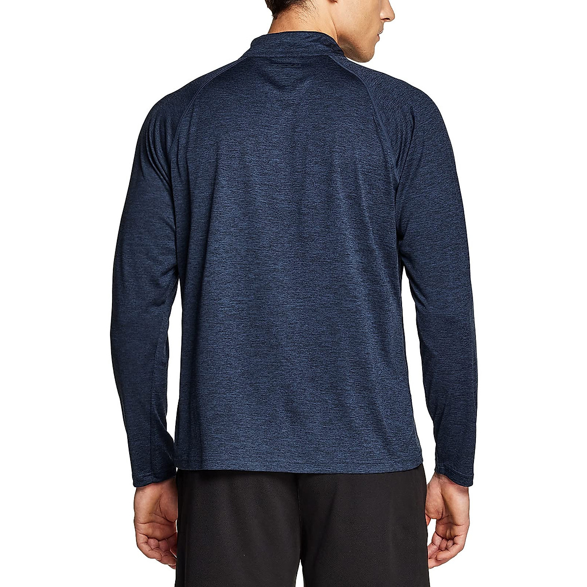 TSLA Men's 1/4 Zip Pullover Long Sleeve Shirt, Quick Dry Performance Running Top, Athletic Quarter Zip T-Shirt, 2pack 1/4 Zip Pullover Black/Slate Grey, Medium