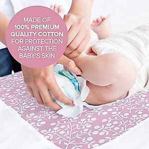 Kushies Deluxe Waterproof Changing Pad Liners - 20 x 30 inches Baby Changing Table Liners - Baby Changing Pads - Diaper Changing Flat Liner Pad Waterproof Portable (Pink Berries)