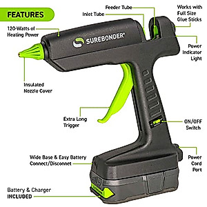 HYBRID-120KIT 120 Watt Corded/18 Volt Cordless Hybrid Full Size Hot Glue Gun - Battery & Charger Included